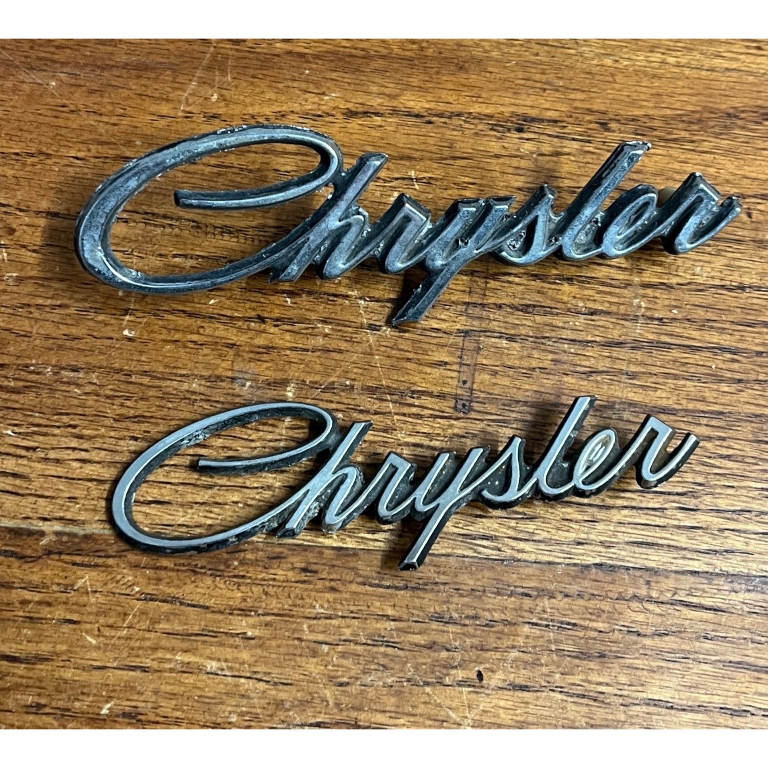 Vintage Chrysler Emblem Badges Script Lot (2) OEM Original Parts ...