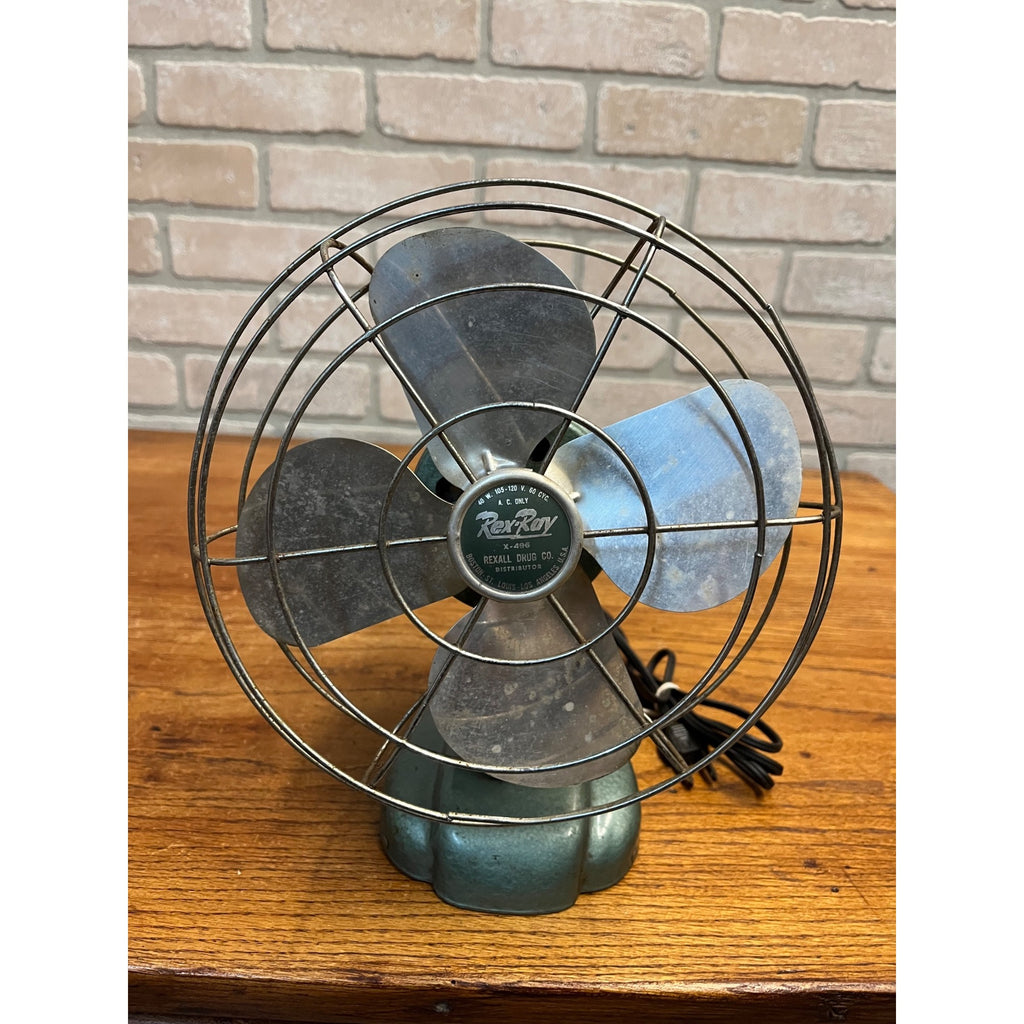 Vintage REX RAY REXALL DRUG STORE 8" Electric Fan Model X-496 Tilting ...