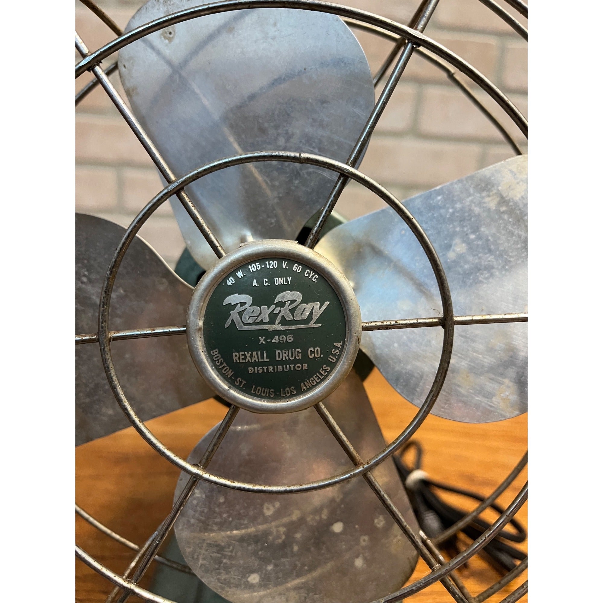 Vintage REX RAY REXALL DRUG STORE 8" Electric Fan Model X-496 Tilting ...