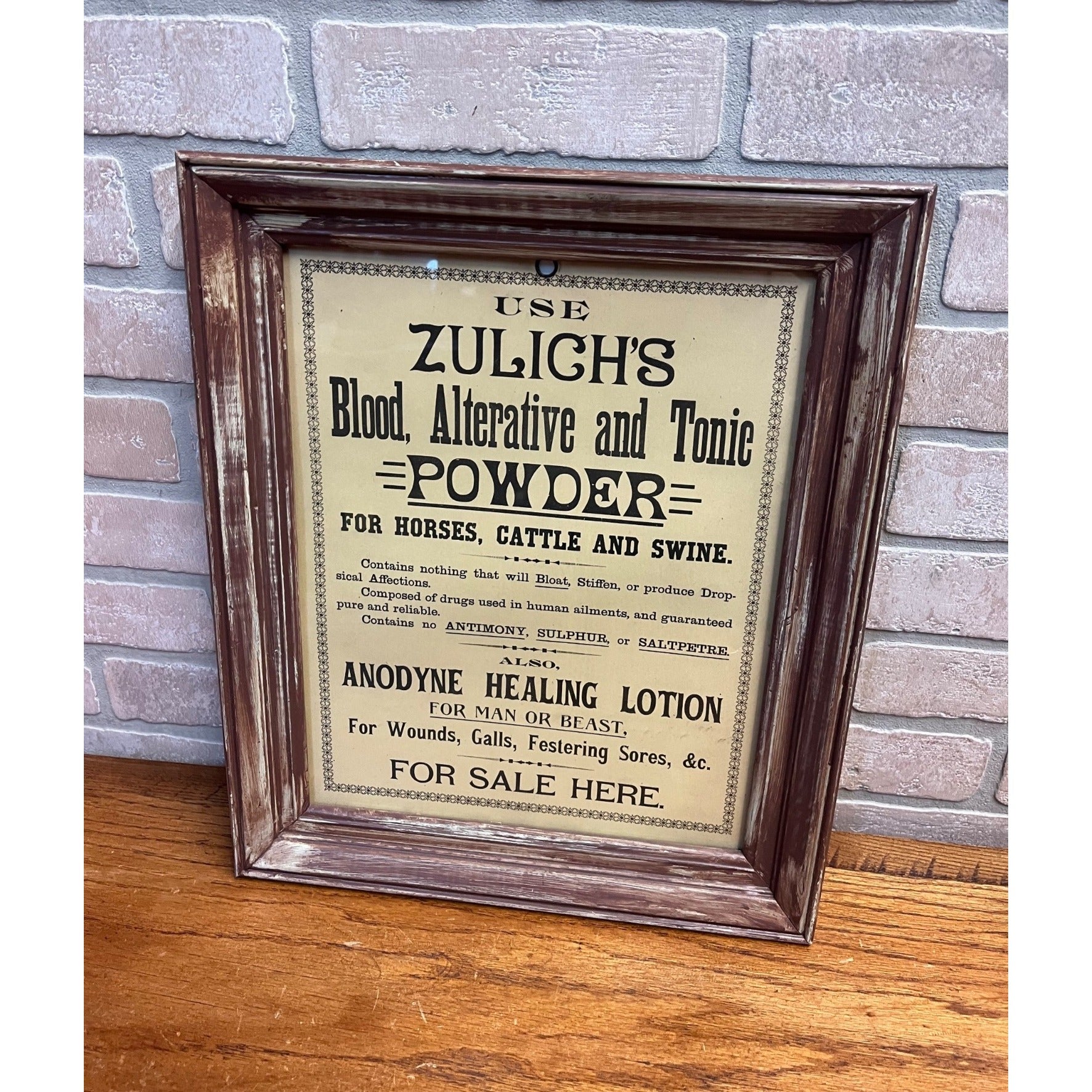 Vintage Zulich's Blood, Alterative & Tonic Powder Horses Cattle Swine ...