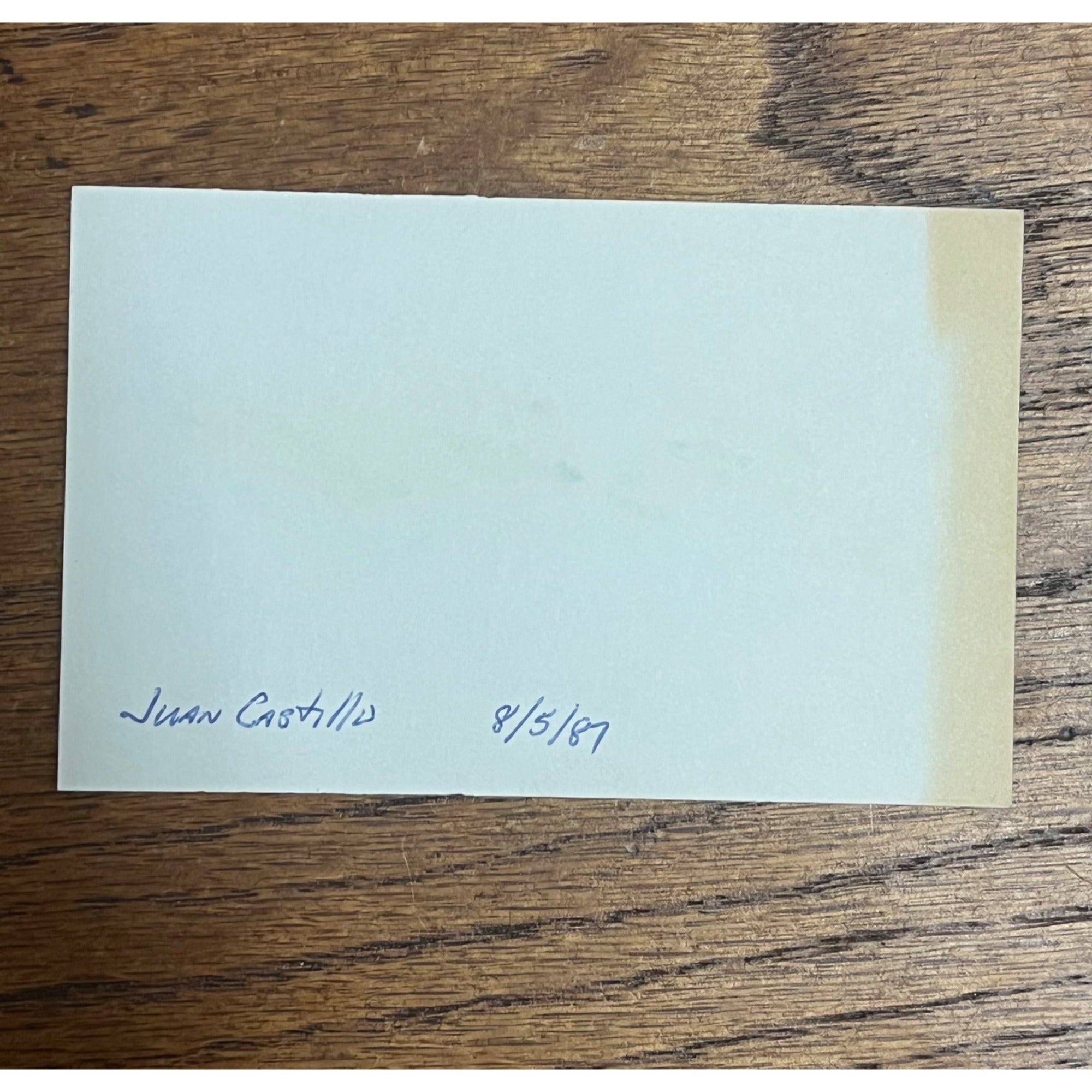 Juan Castillo Signed Autographed Cut Index Card Milwaukee Brewers ...