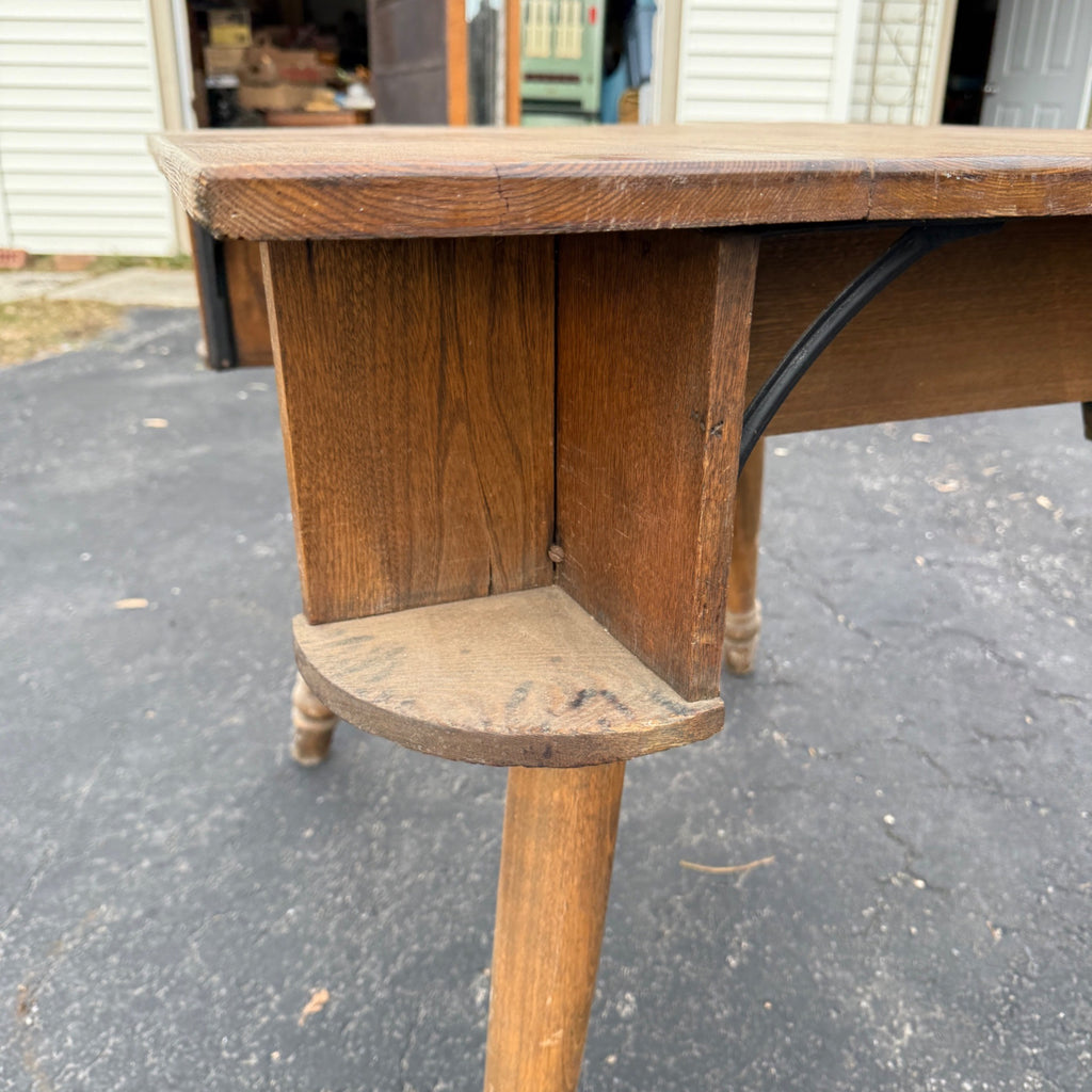 Vintage Tavern Bar Wooden Table w/ Pocket Cubbies – Brothers Antiques