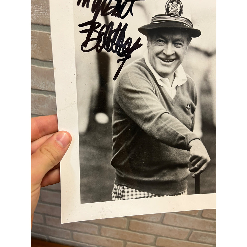 Bob Hope 8x10 Signed Auto B&W Golfing Photo – Brothers Antiques