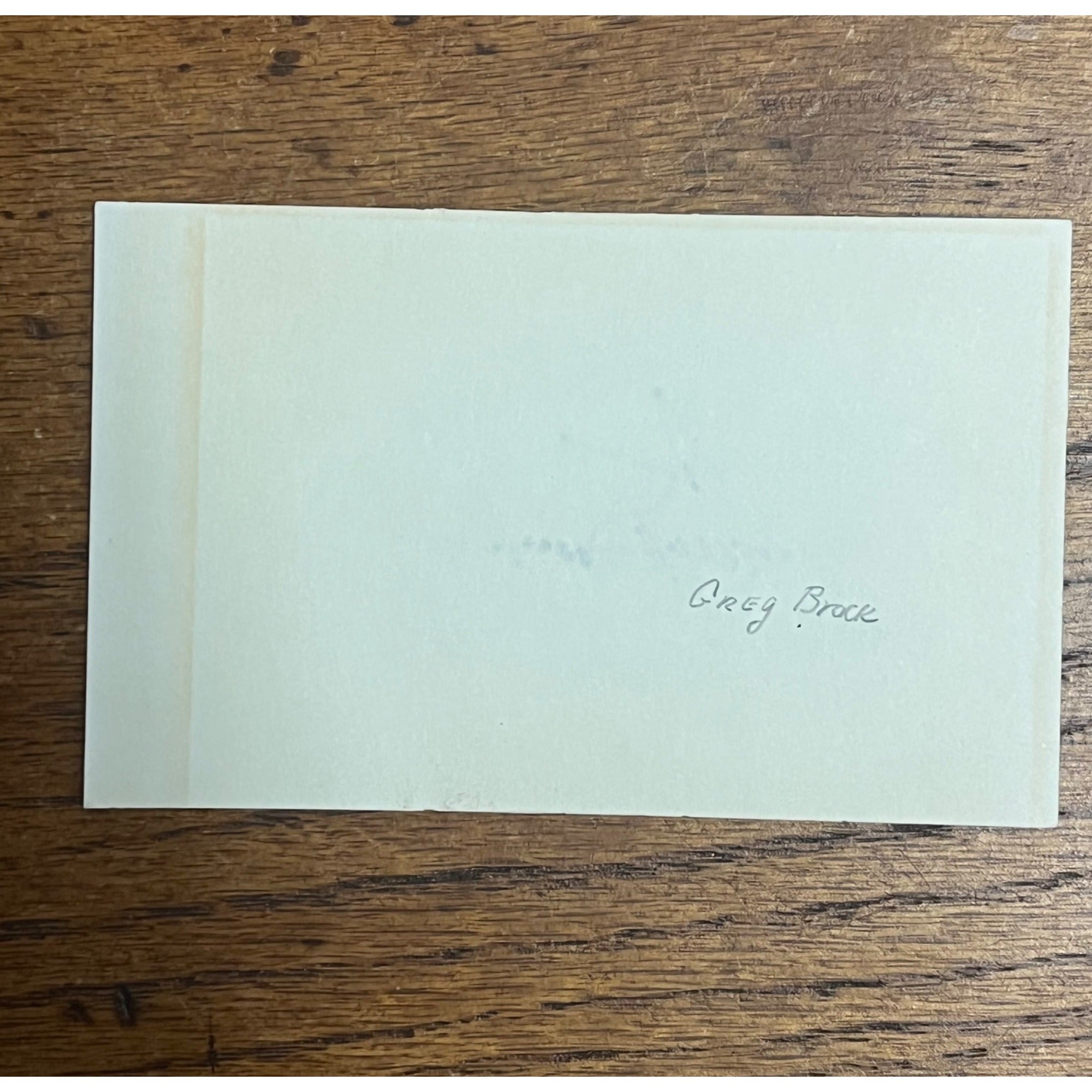 Greg Brock Signed Autographed Cut Index Card Dodgers Brewers – Brothers ...