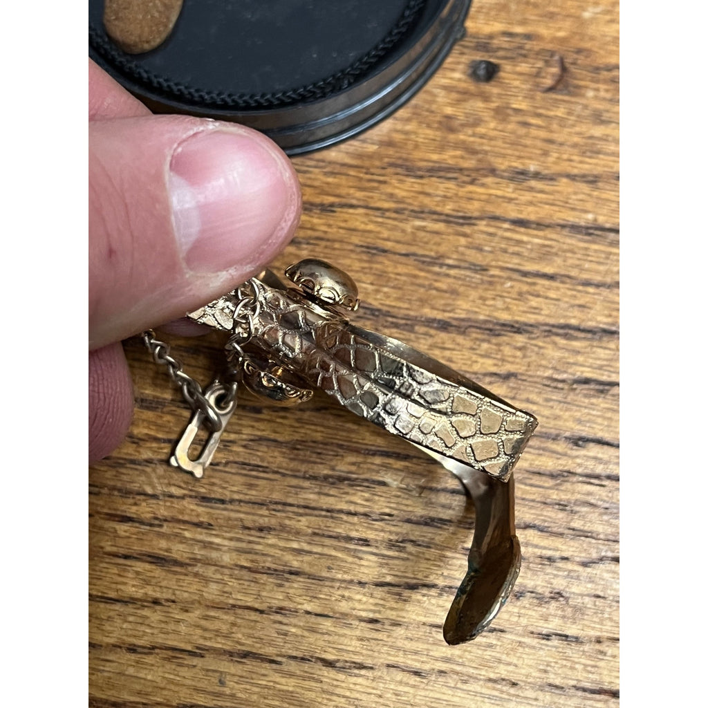 Vintage 22k Gold Plated Bag & Glove Holder Folding Table Arm Original ...