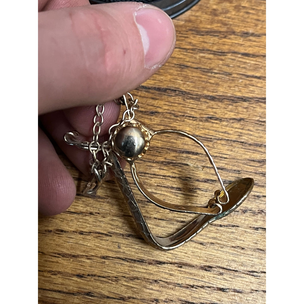 Vintage 22k Gold Plated Bag & Glove Holder Folding Table Arm Original ...