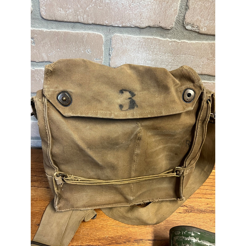 Original WWI U.S. Army M1917 SBR Gas Mask Respirator Bag with Contents ...