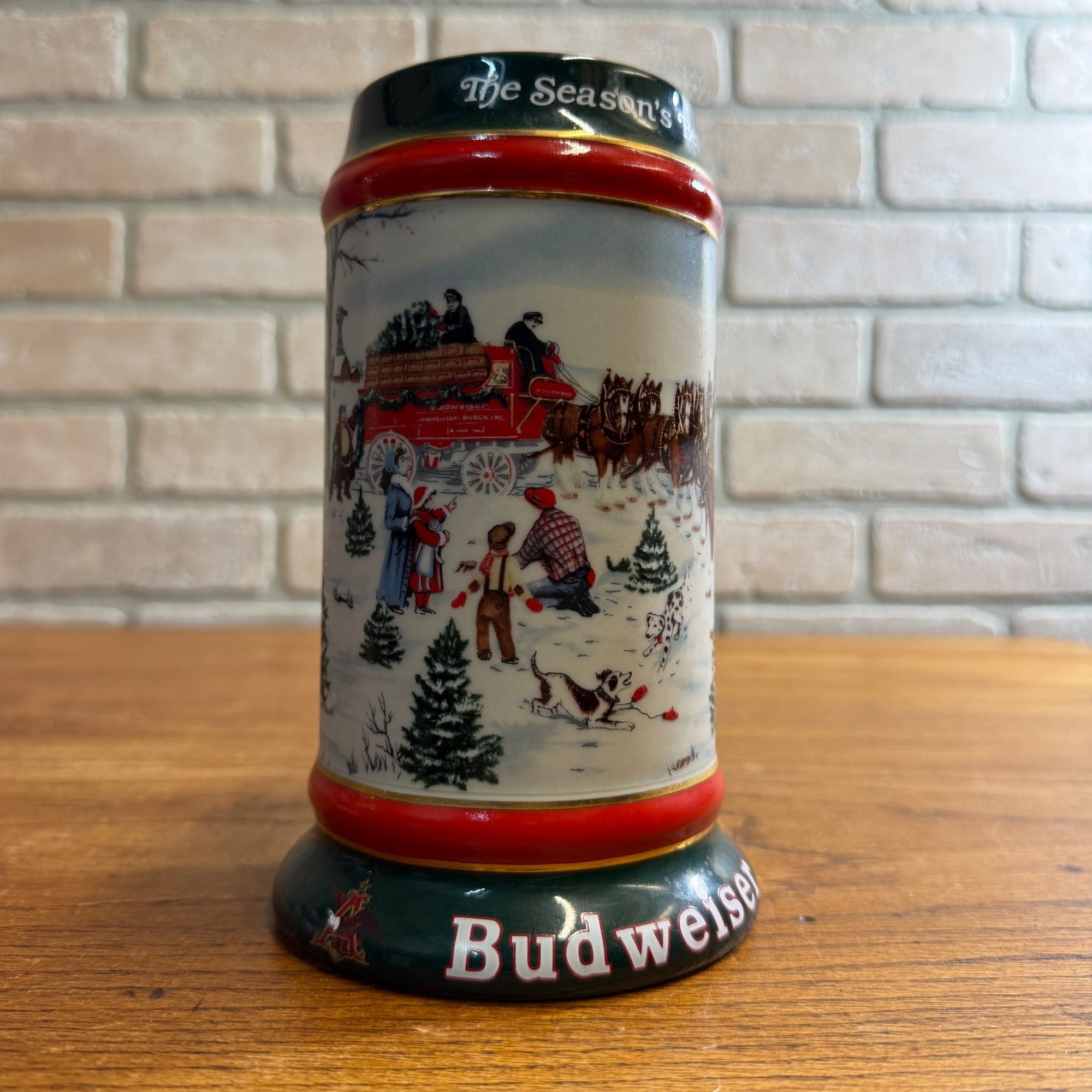 Vintage 1991 Budweiser Clydesdale Horses Beer Stein Mug Ceramic Susan ...