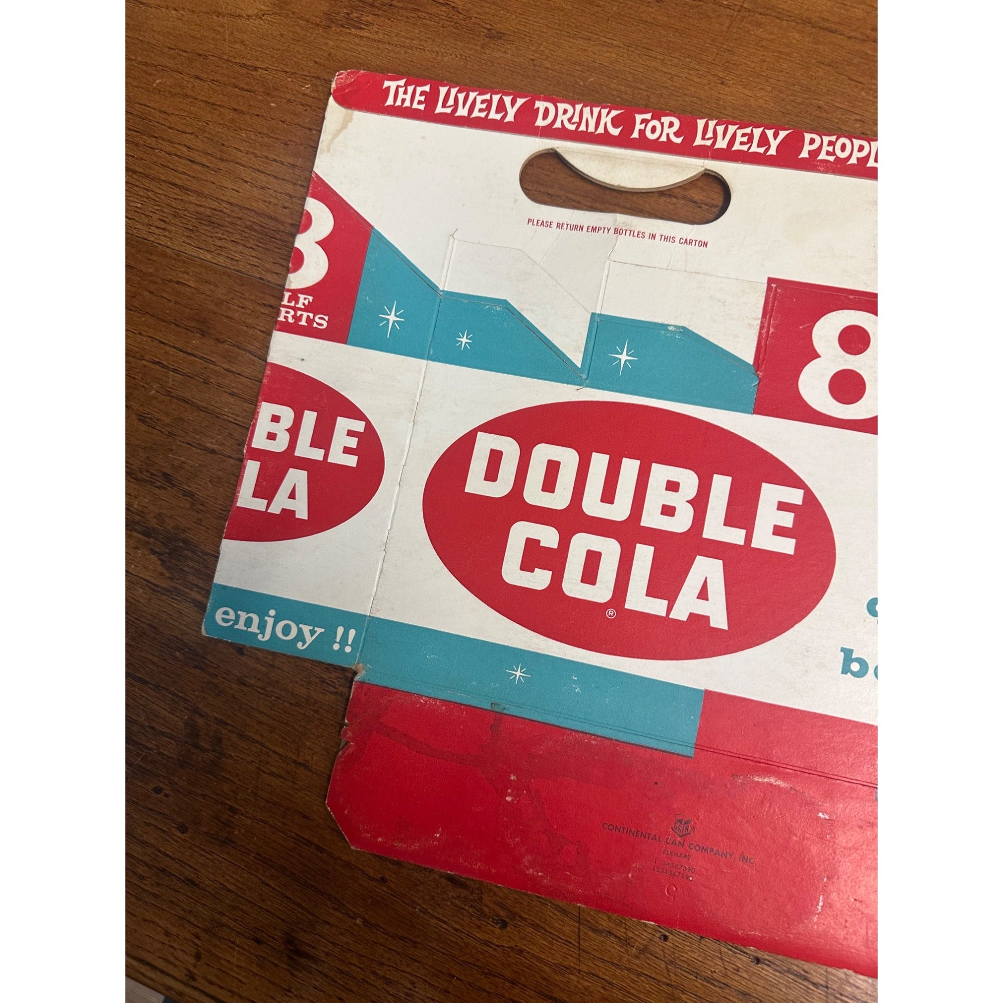 Double Cola Cardboard Carrier Eight Pack Carton Bottle 16oz Vintage Ha ...