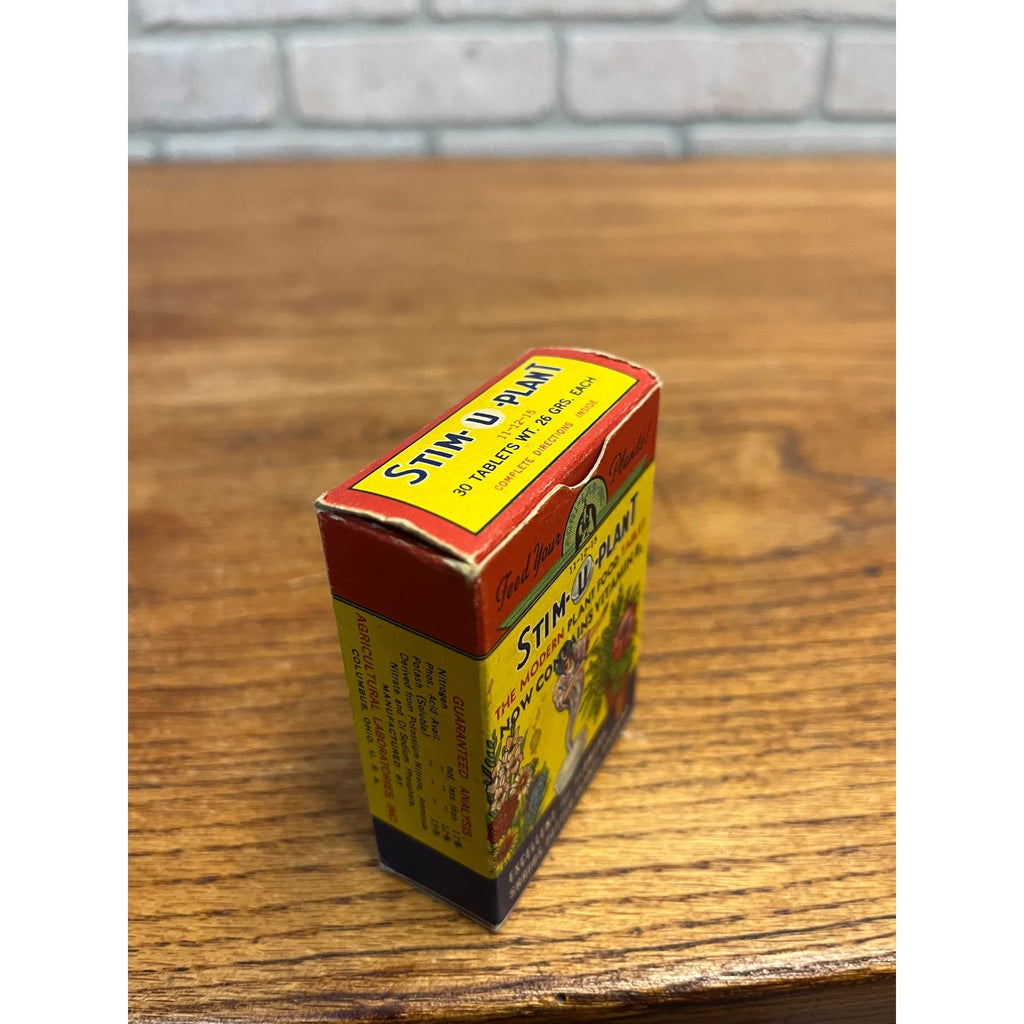 Vintage Stim-U-Plant Tablets Plant Food Advertising Cardboard Box Colu ...