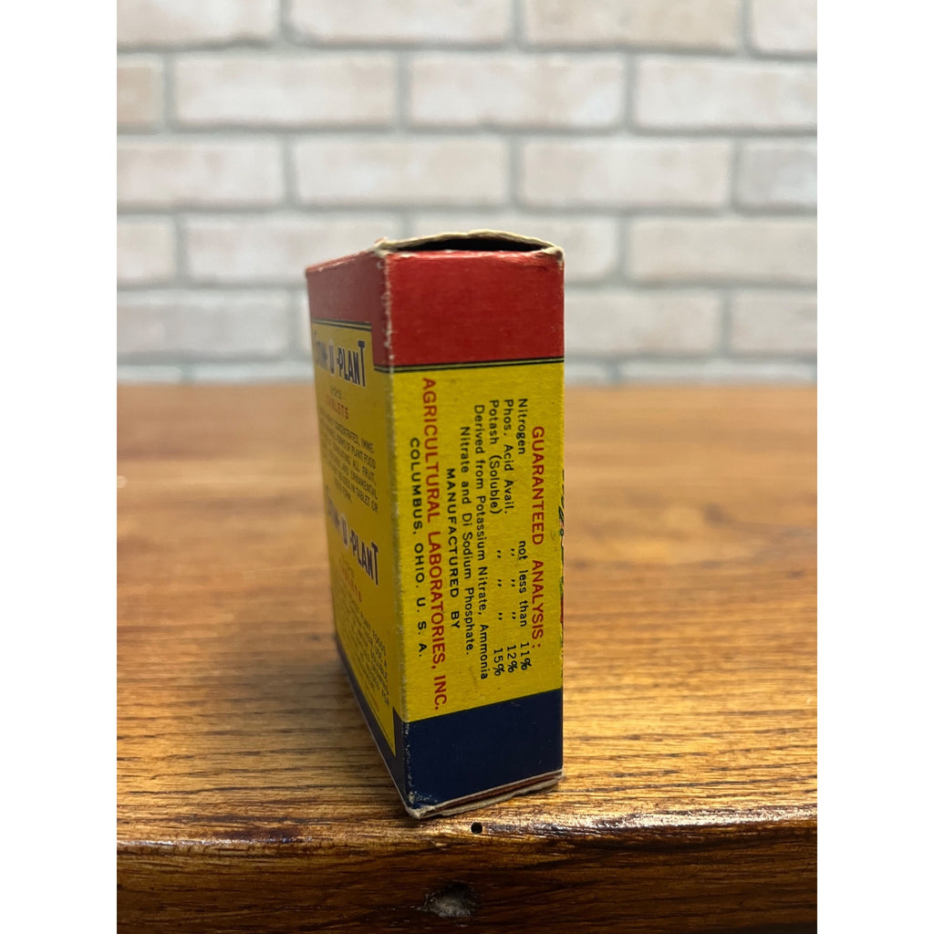 Vintage Stim-U-Plant Tablets Plant Food Advertising Cardboard Box Colu ...
