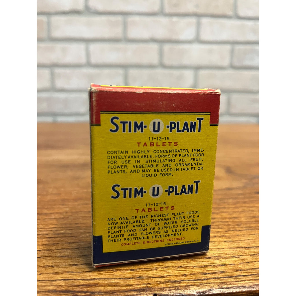 Vintage Stim-U-Plant Tablets Plant Food Advertising Cardboard Box Colu ...