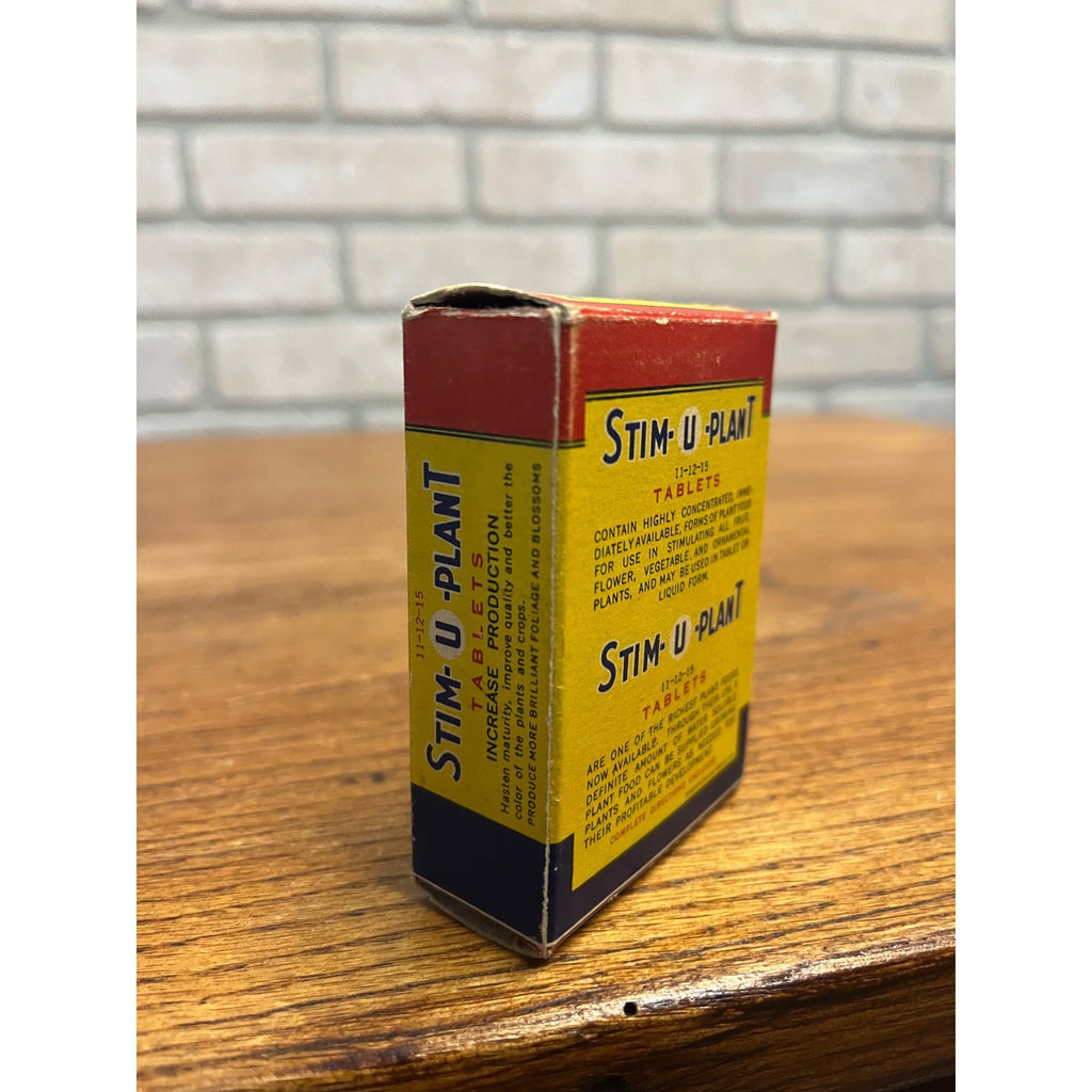 Vintage Stim-U-Plant Tablets Plant Food Advertising Cardboard Box Colu ...