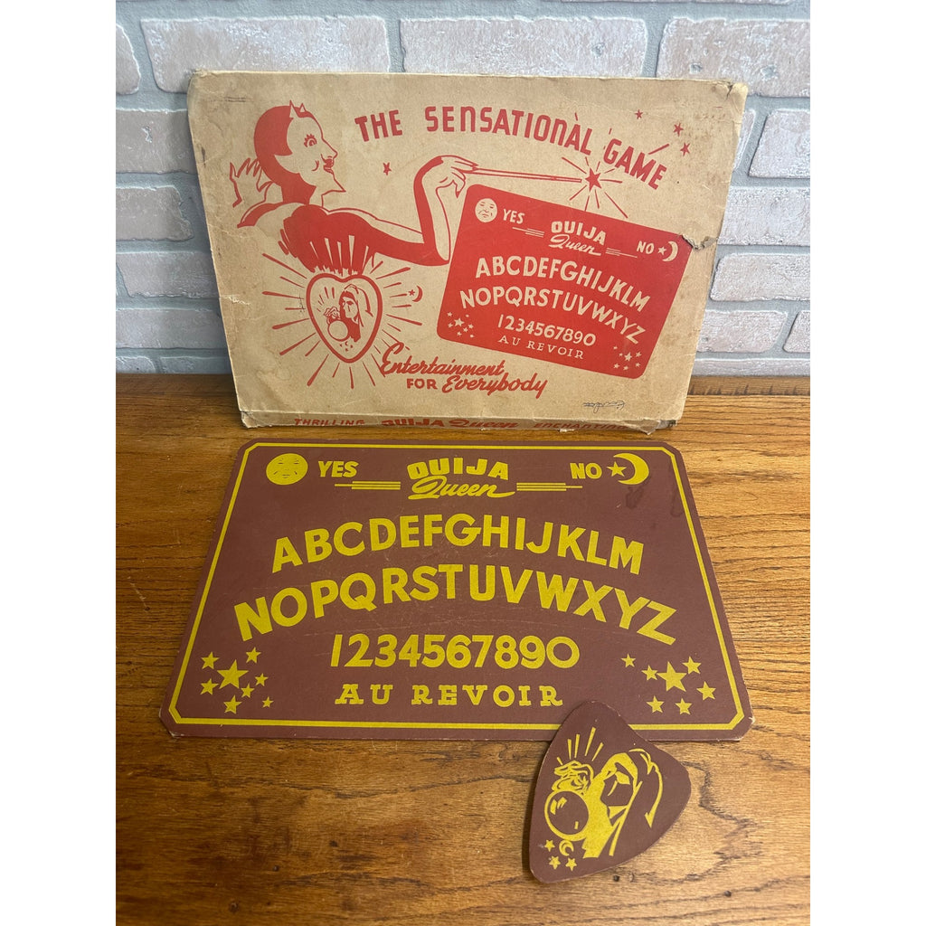 Vintage 1940s Queen Ouija Board + Box & Planchette Occult Witchcraft S ...
